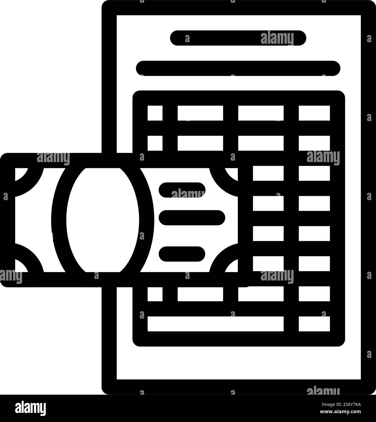 accounting table line icon vector. accounting table sign. isolated ...