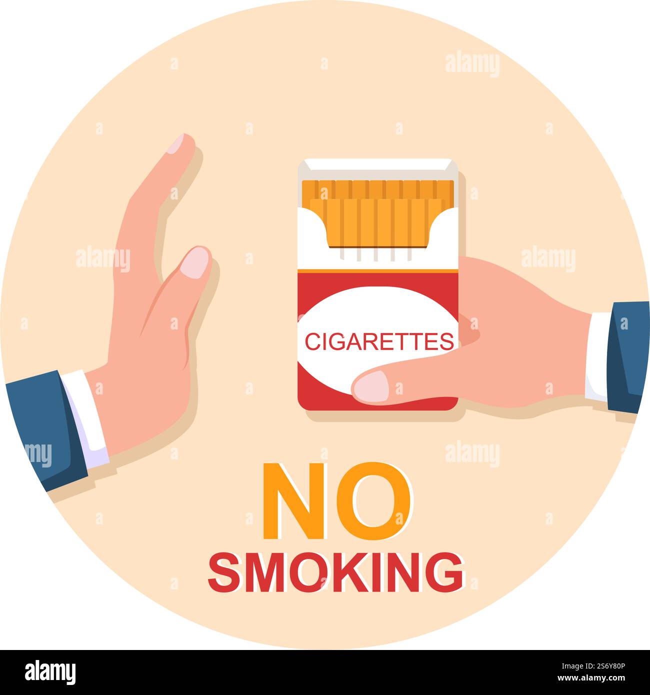 Stop Smoking or No Cigarettes for Fight Against Unhealthy Smoker Habit ...