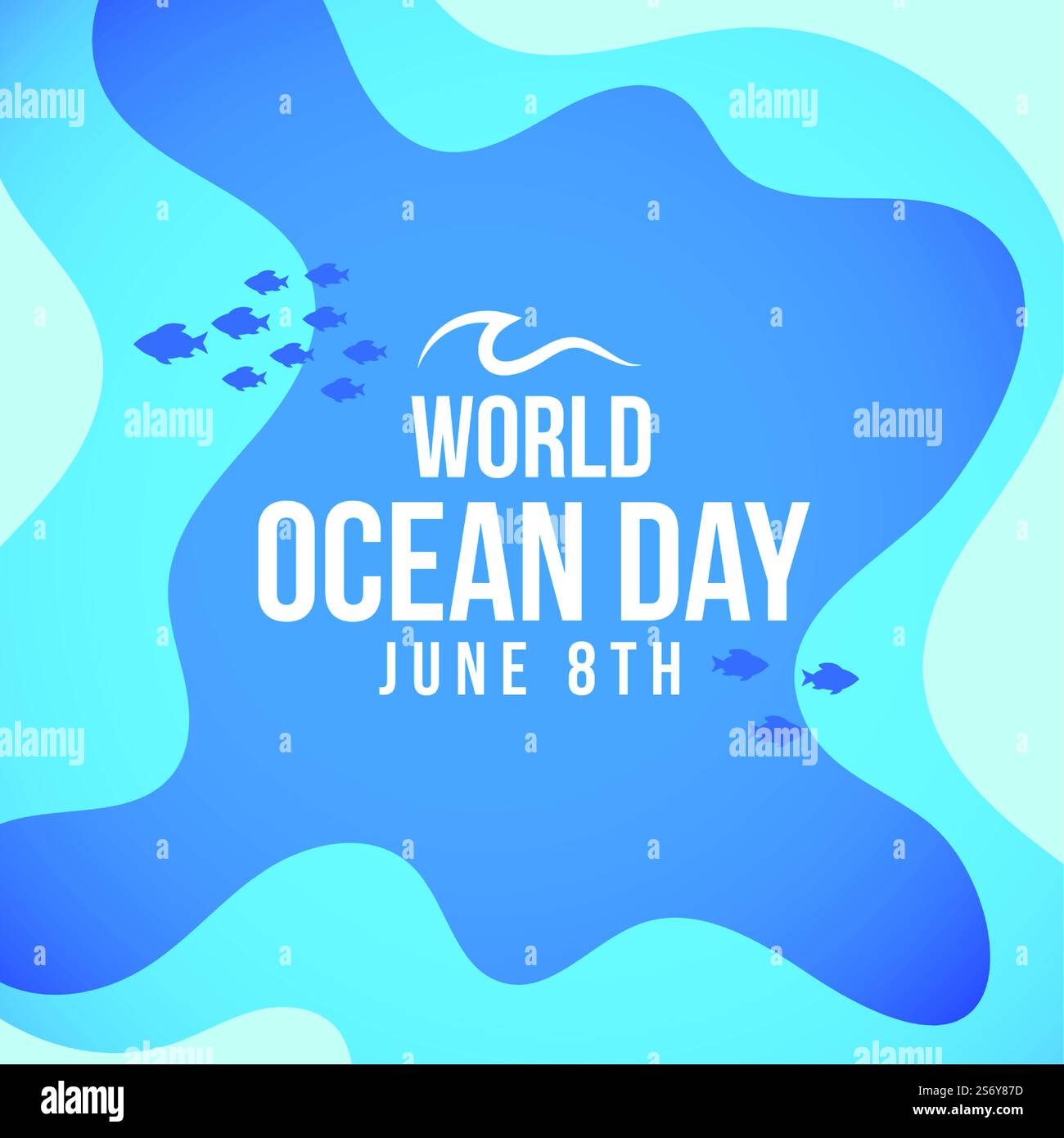 world ocean day poster in blue paper style Stock Vector Image & Art - Alamy