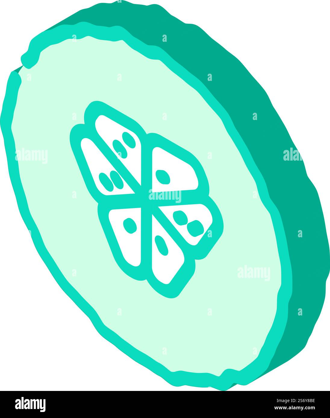 cut cucumber isometric icon vector. cut cucumber sign. isolated symbol ...