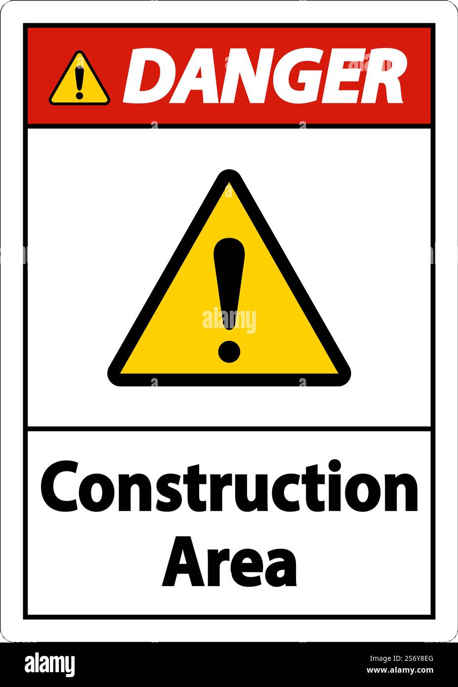 Danger Construction Area Symbol Sign On White Background Stock Vector ...