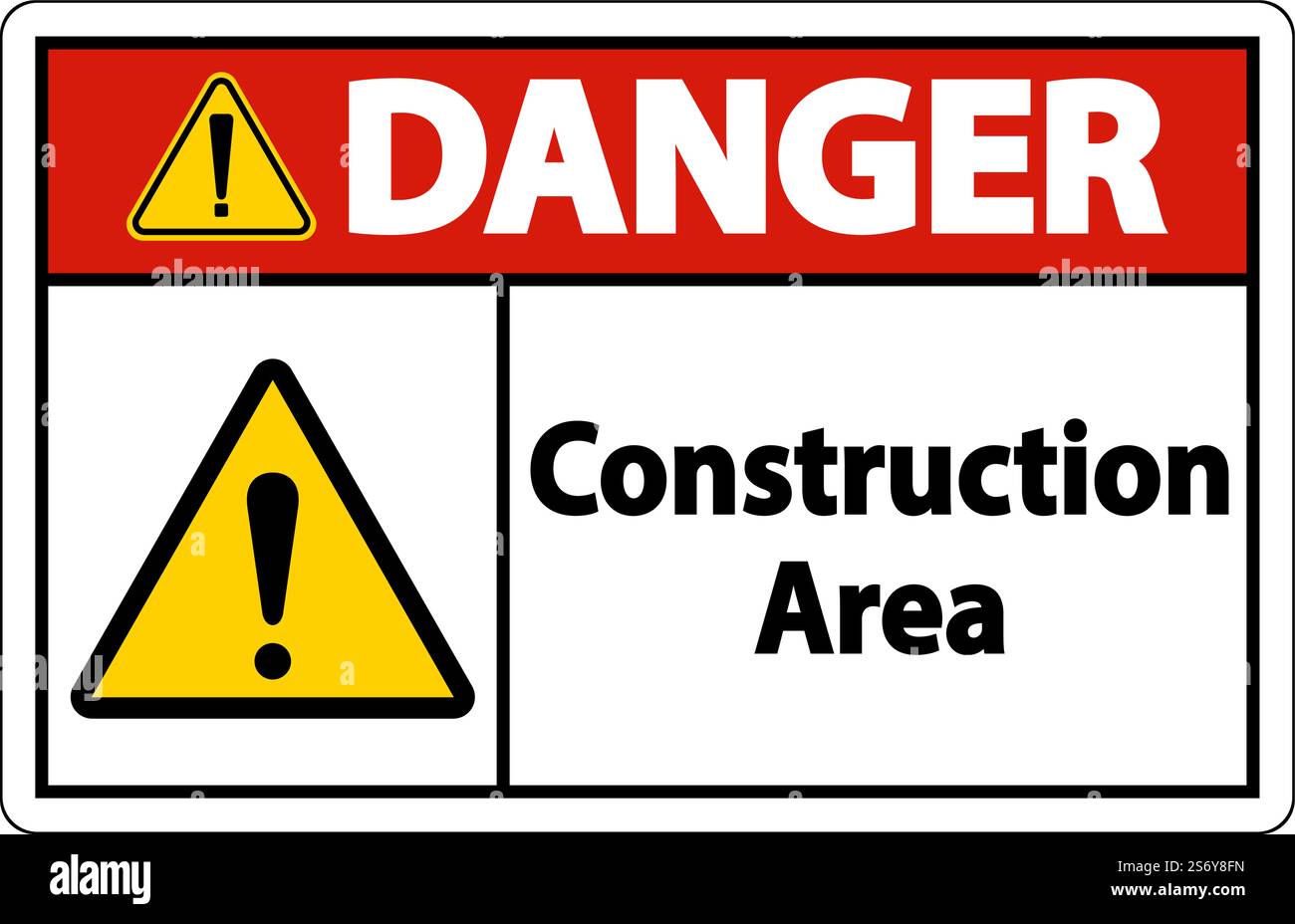 Danger Construction Area Symbol Sign On White Background Stock Vector ...