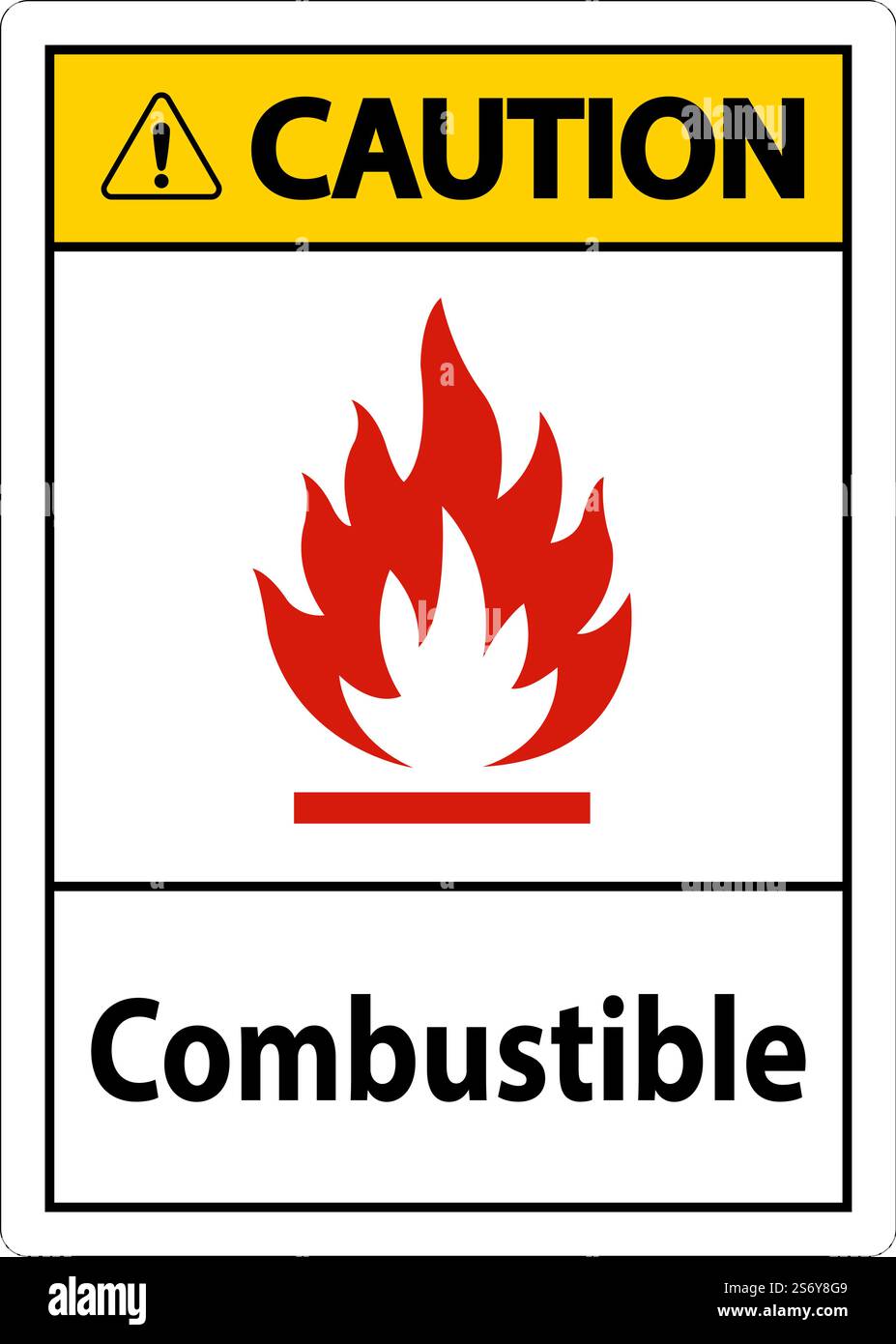 Caution Sign Combustible On White Background Stock Vector Image & Art ...