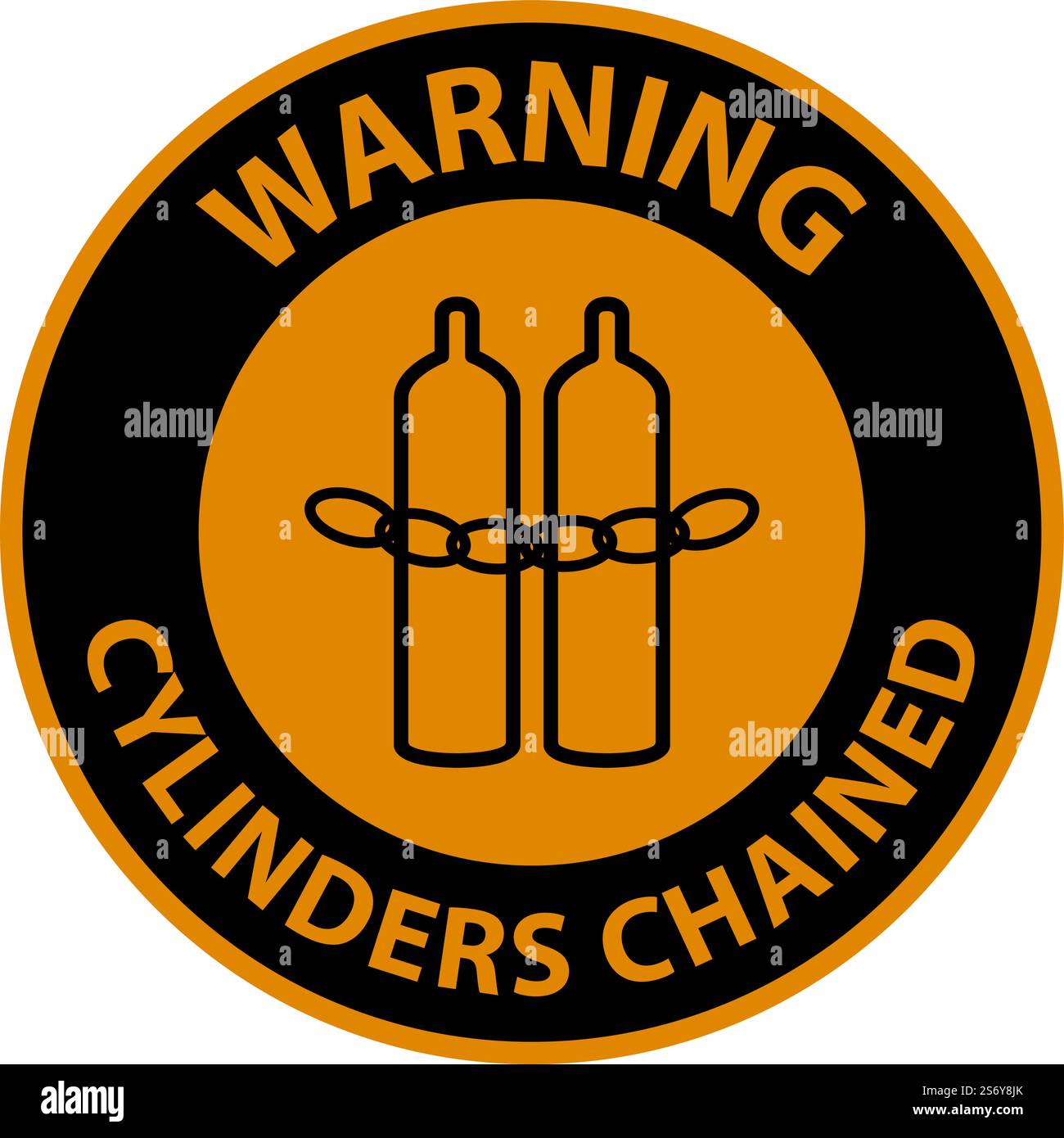 Warning Keep All Cylinders Chained Symbol Sign On White Background ...