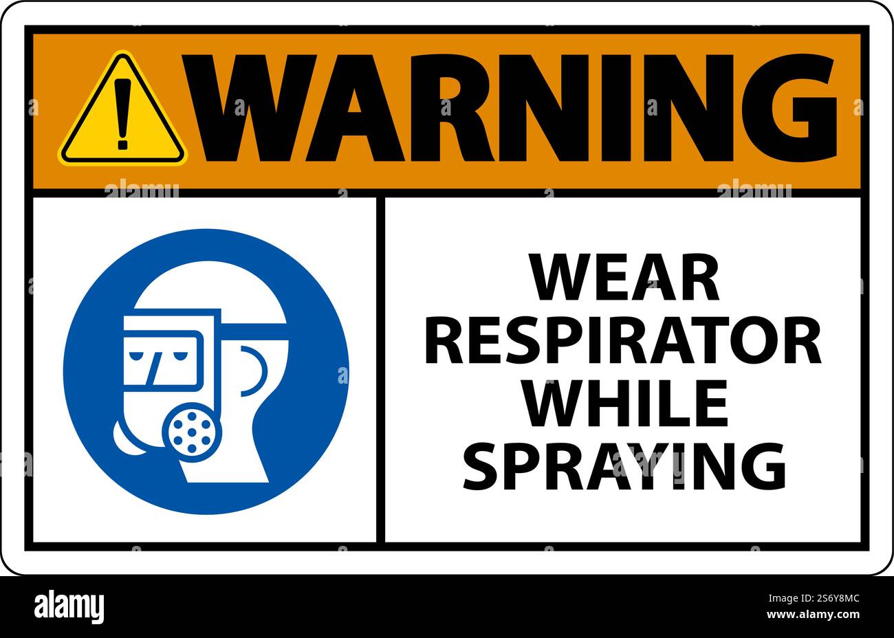 Warning Wear Respirator While Spraying Sign With Symbol Stock Vector ...