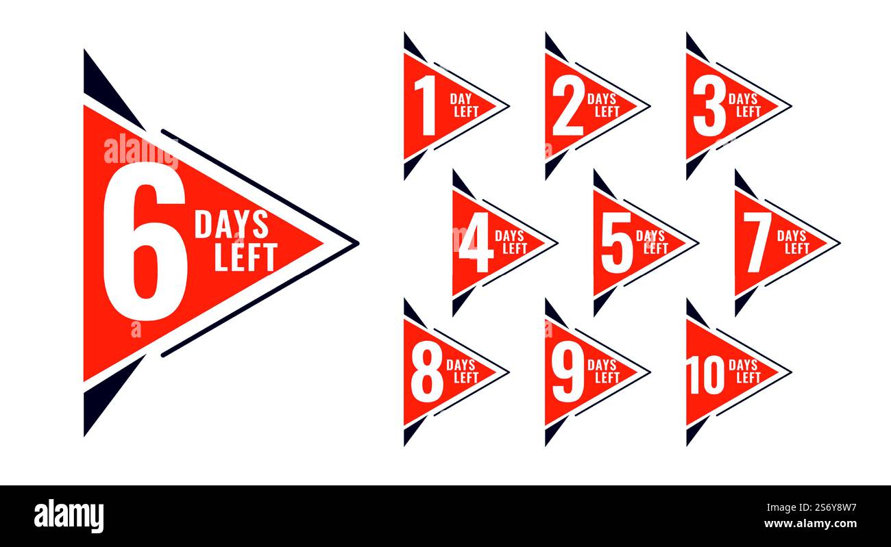 directional number of days left countdown timer design Stock Vector ...