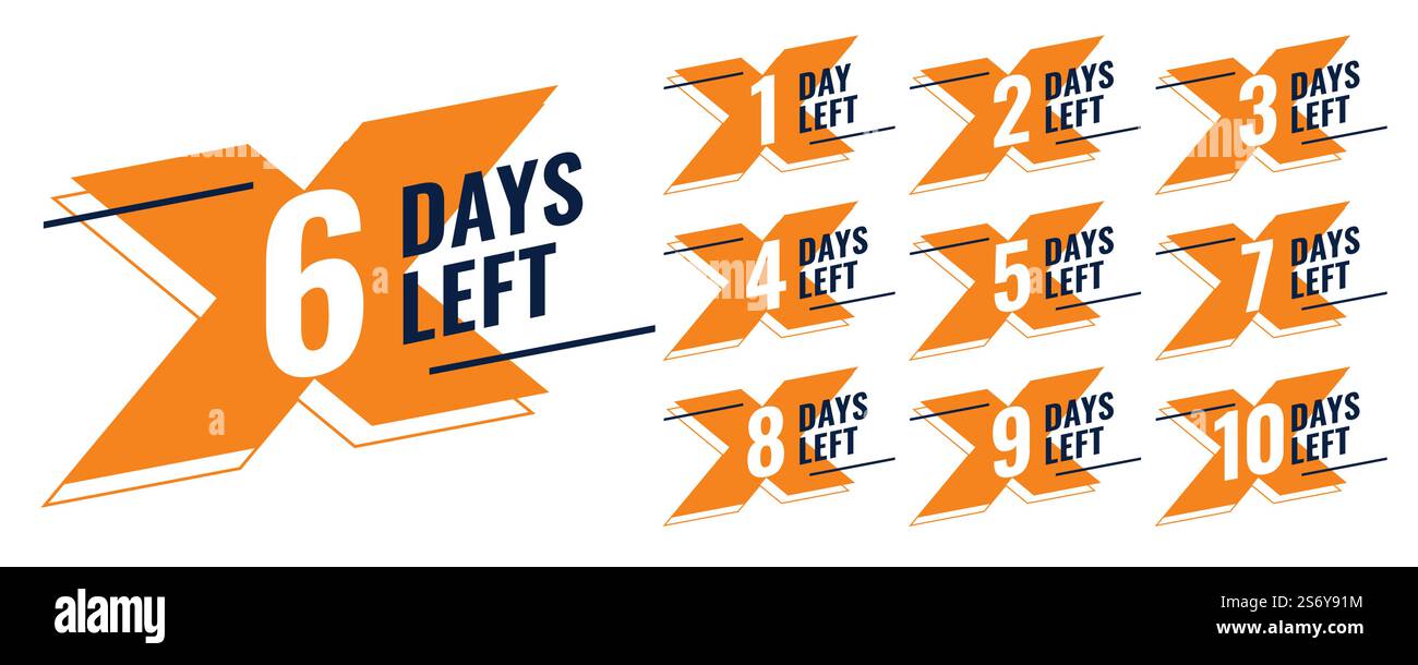 countdown time with number of days left banner design Stock Vector ...