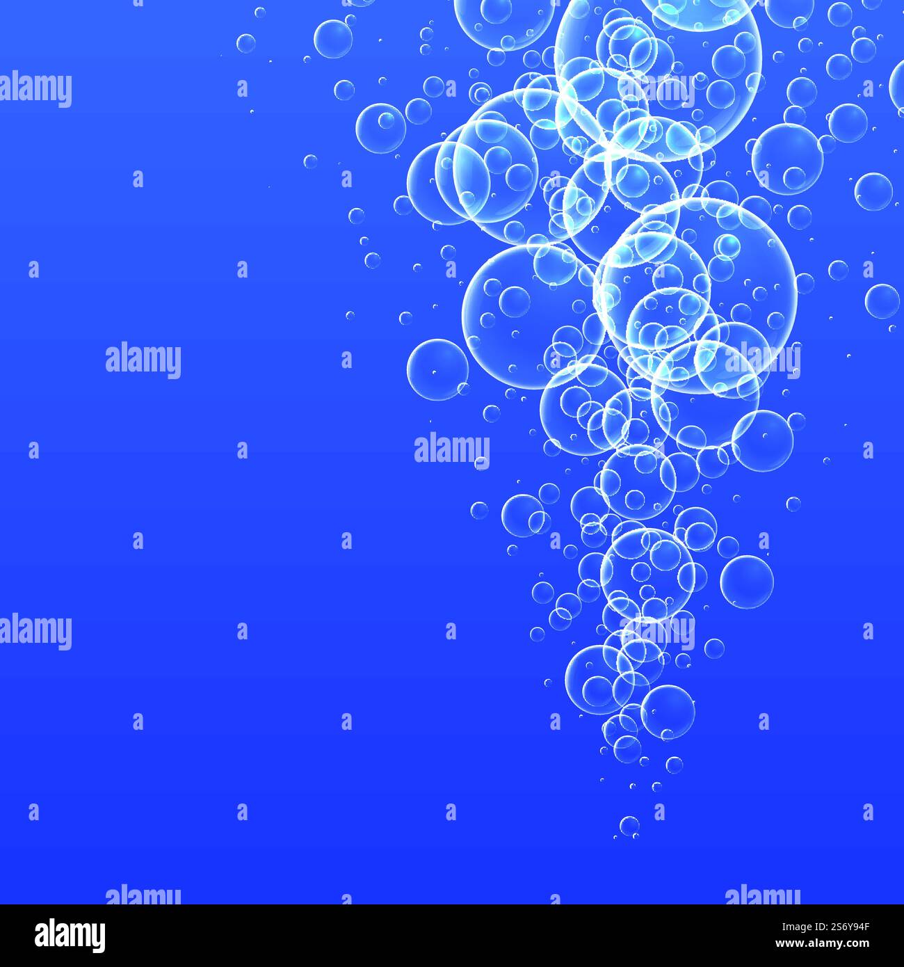 floating water bubbles on blue background Stock Vector Image & Art - Alamy