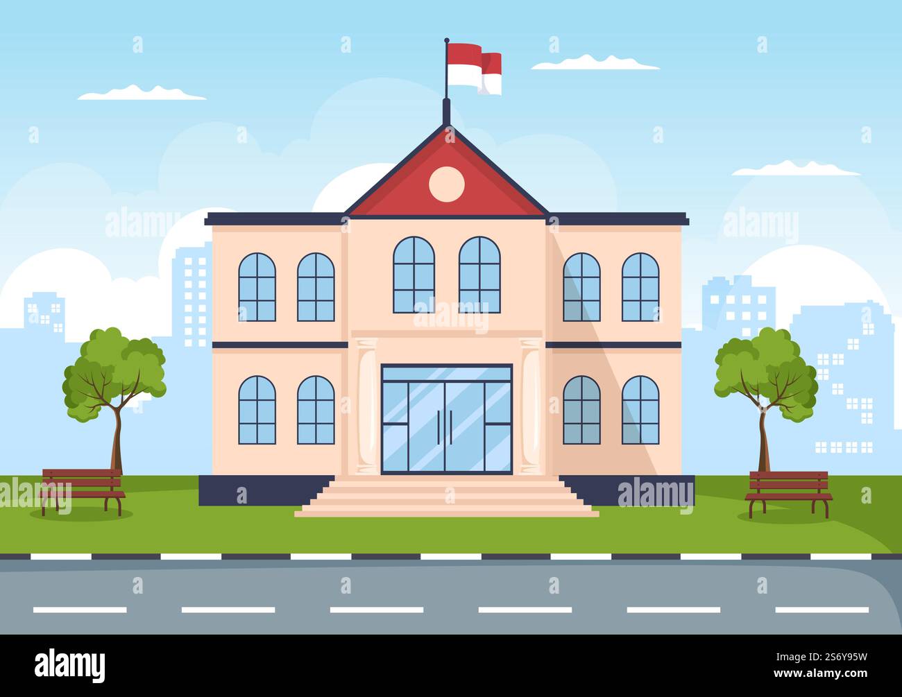 Politician or Government Building Cartoon Hand Drawn Illustration as a ...