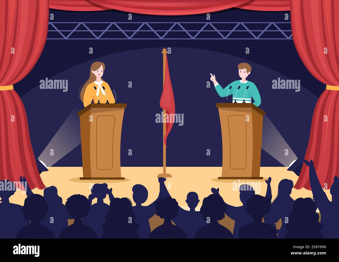 Politician Cartoon Hand Drawn Illustration with Election and Democratic ...