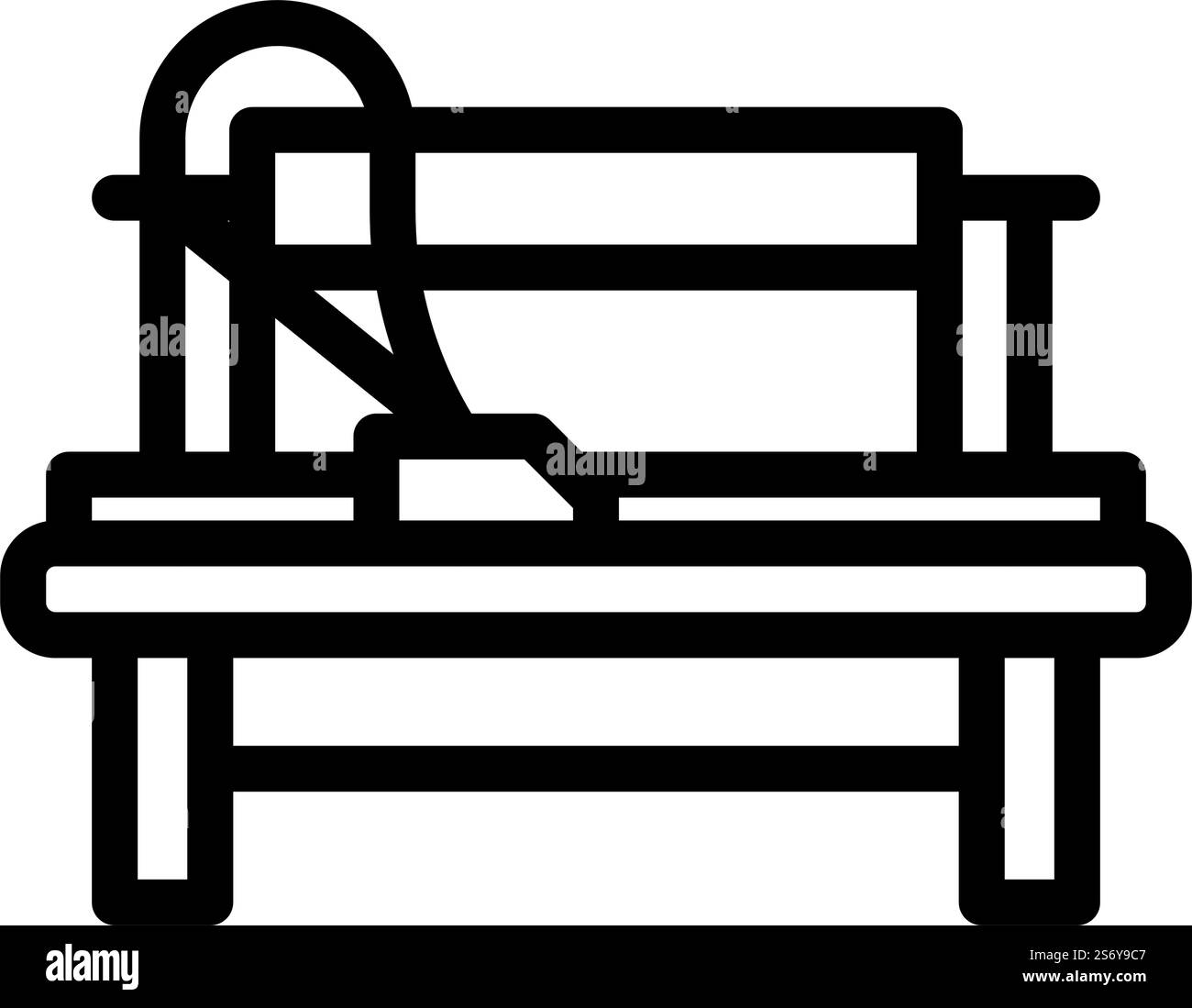 cutting ruler sewing line icon vector. cutting ruler sewing sign ...