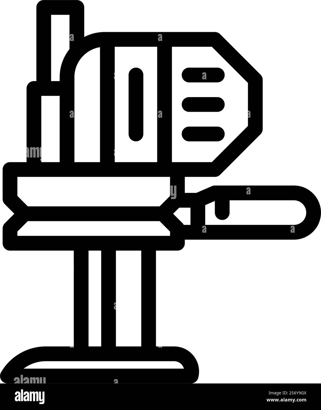saber knife sewing line icon vector. saber knife sewing sign. isolated ...