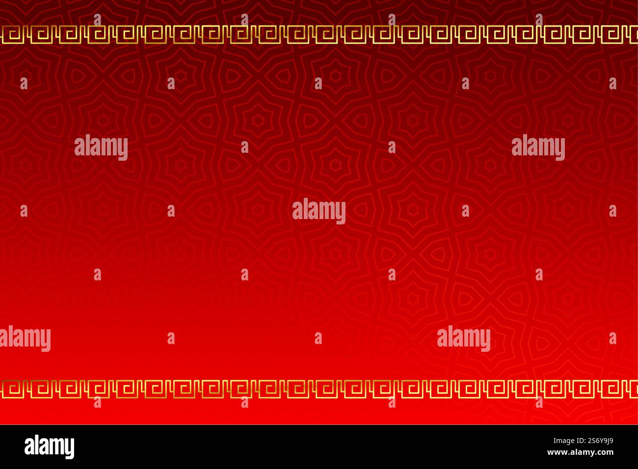 red chinese pattern background with golden borders Stock Vector Image ...