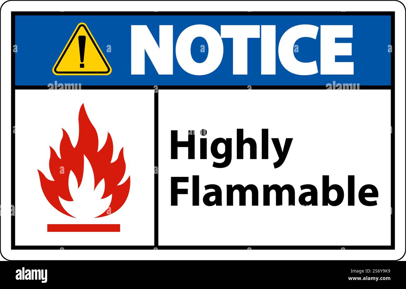 Notice Highly Flammable Sign On White Background Stock Vector Image ...