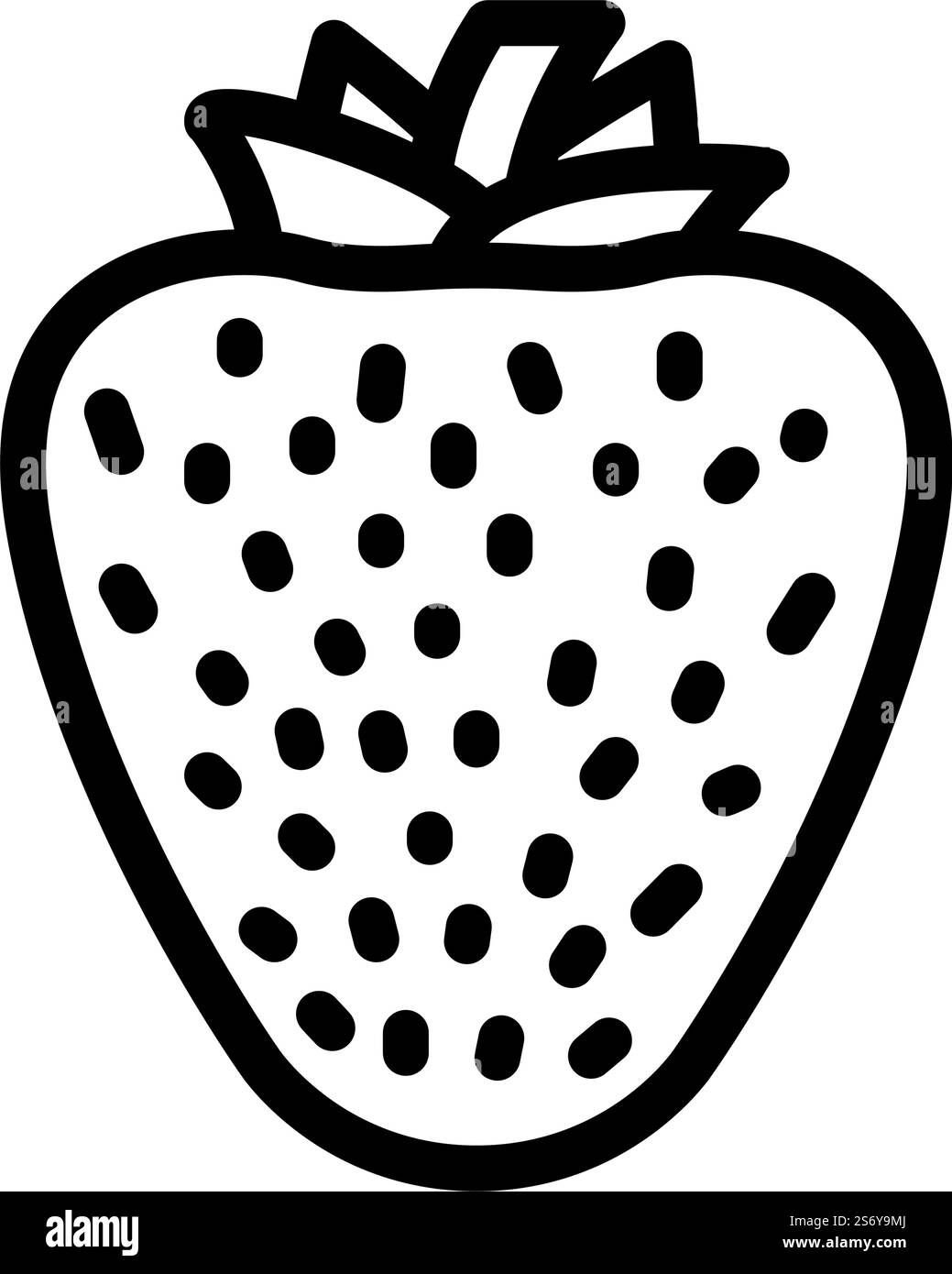strawberry one whole line icon vector. strawberry one whole sign ...