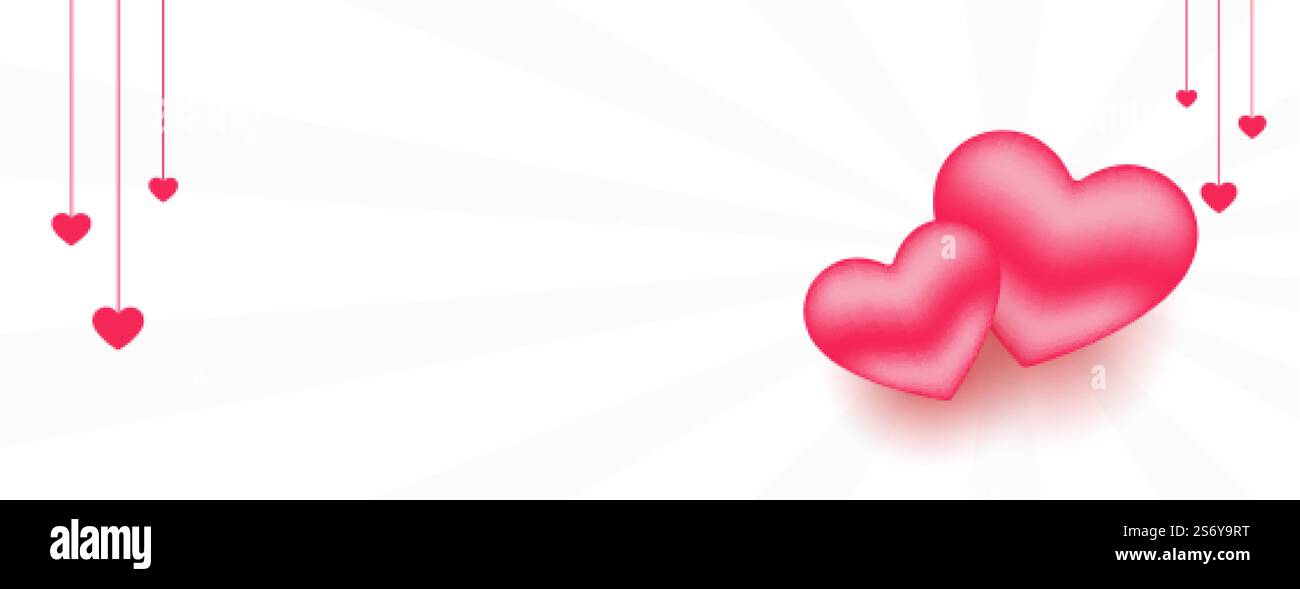 3d love hearts banner with text space Stock Vector Image & Art - Alamy