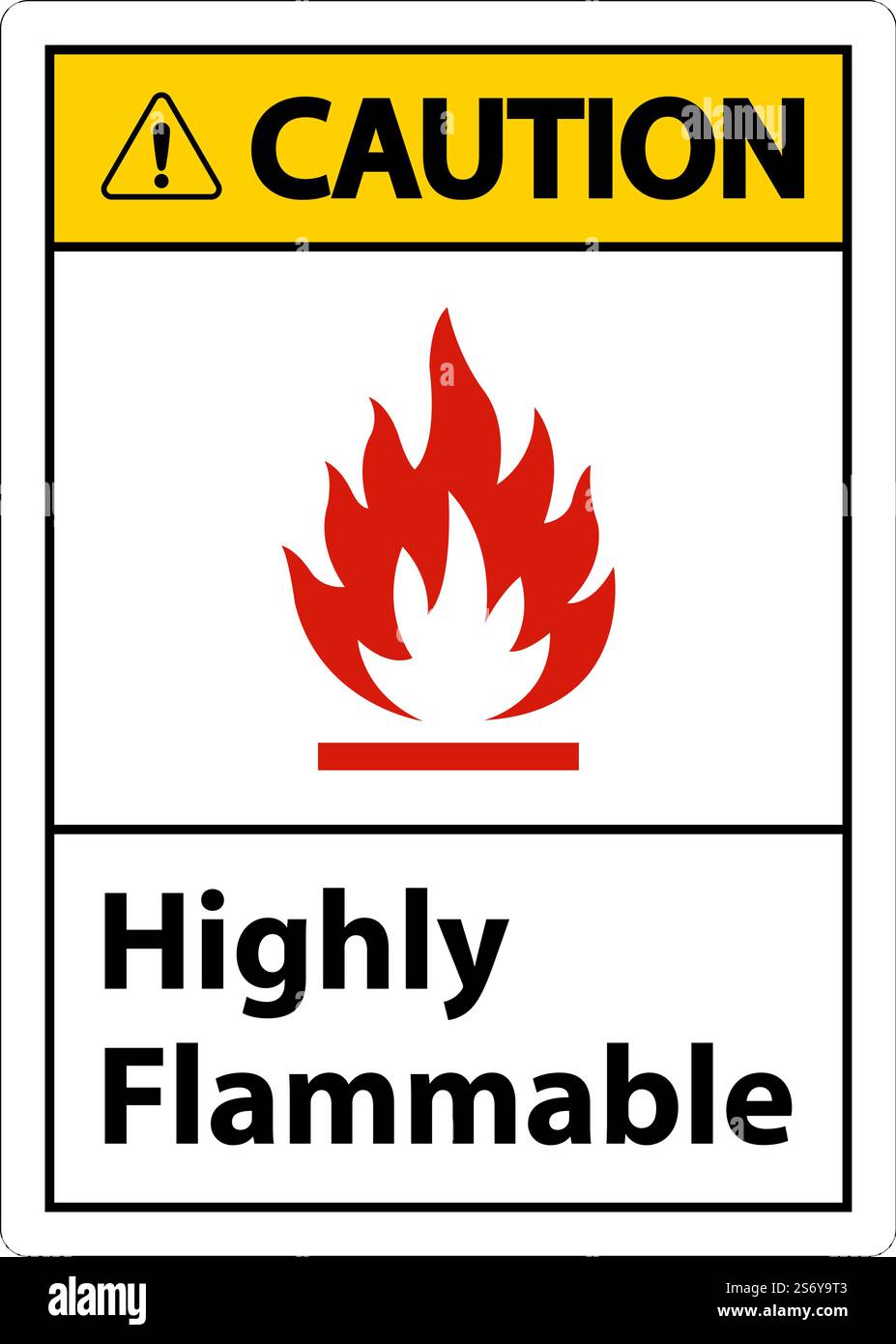 Caution Highly Flammable Sign On White Background Stock Vector Image ...