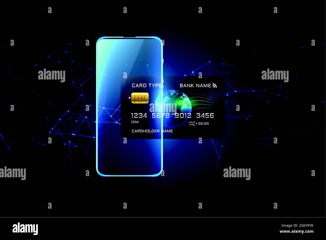 digital credit card transaction concept background Stock Vector Image ...