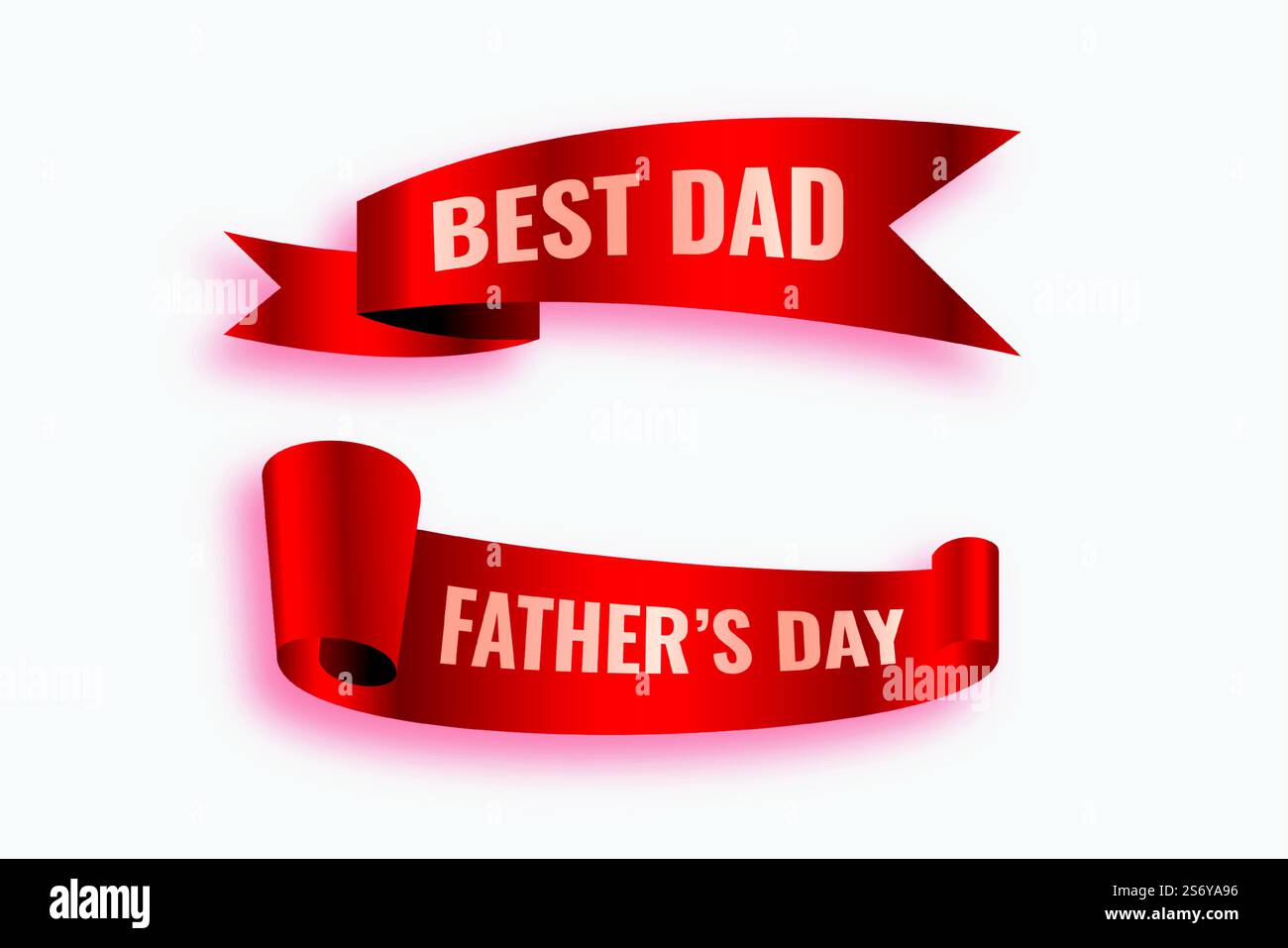 father’s day and best dad red realistic ribbons set Stock Vector Image ...