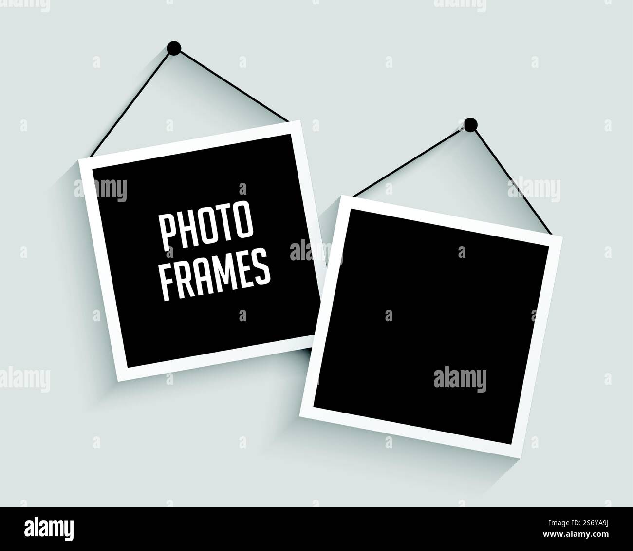 two blank hanging photo frames background Stock Vector Image & Art - Alamy