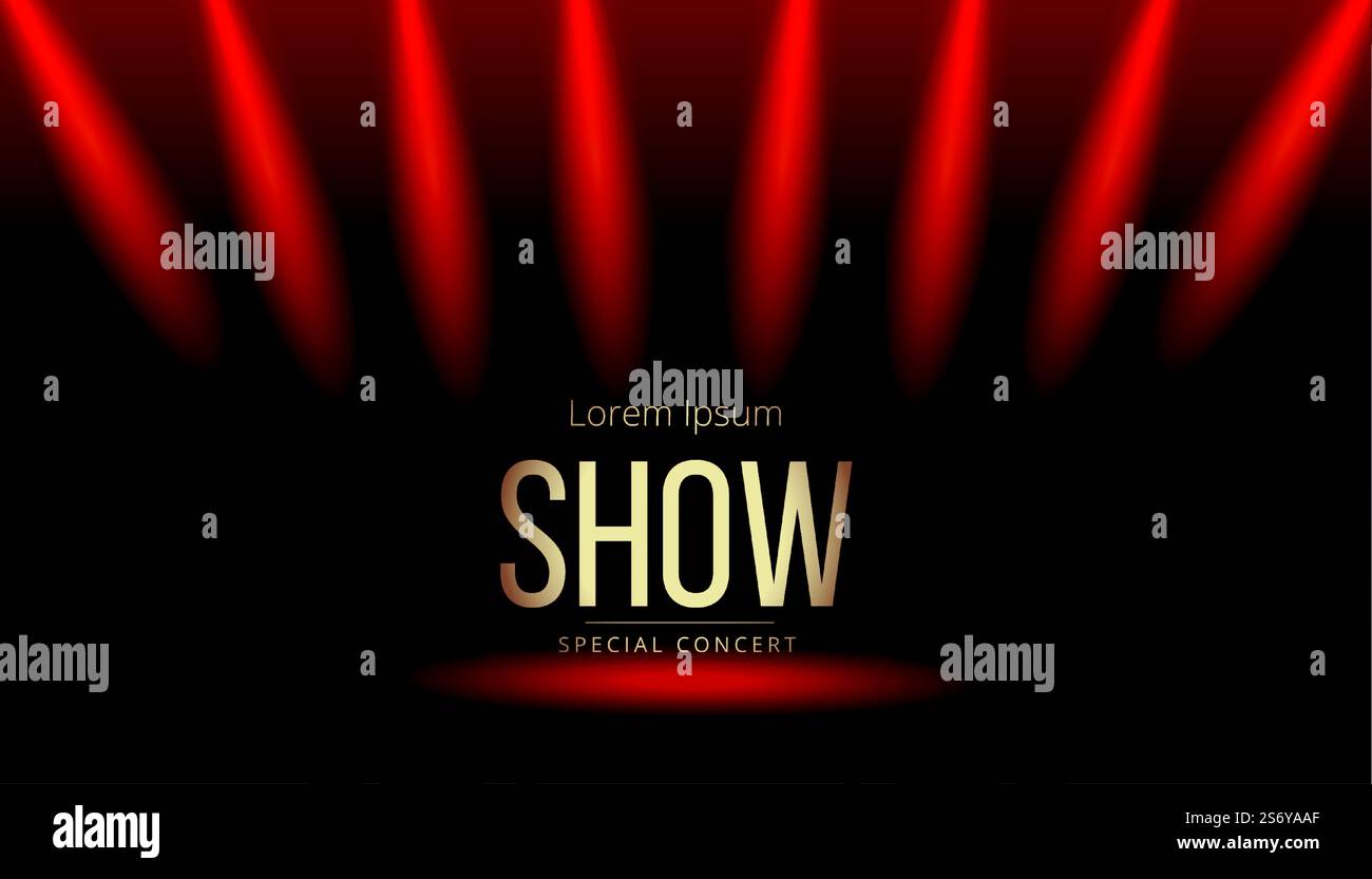 stage background with red focus lights. stage background with red focus ...