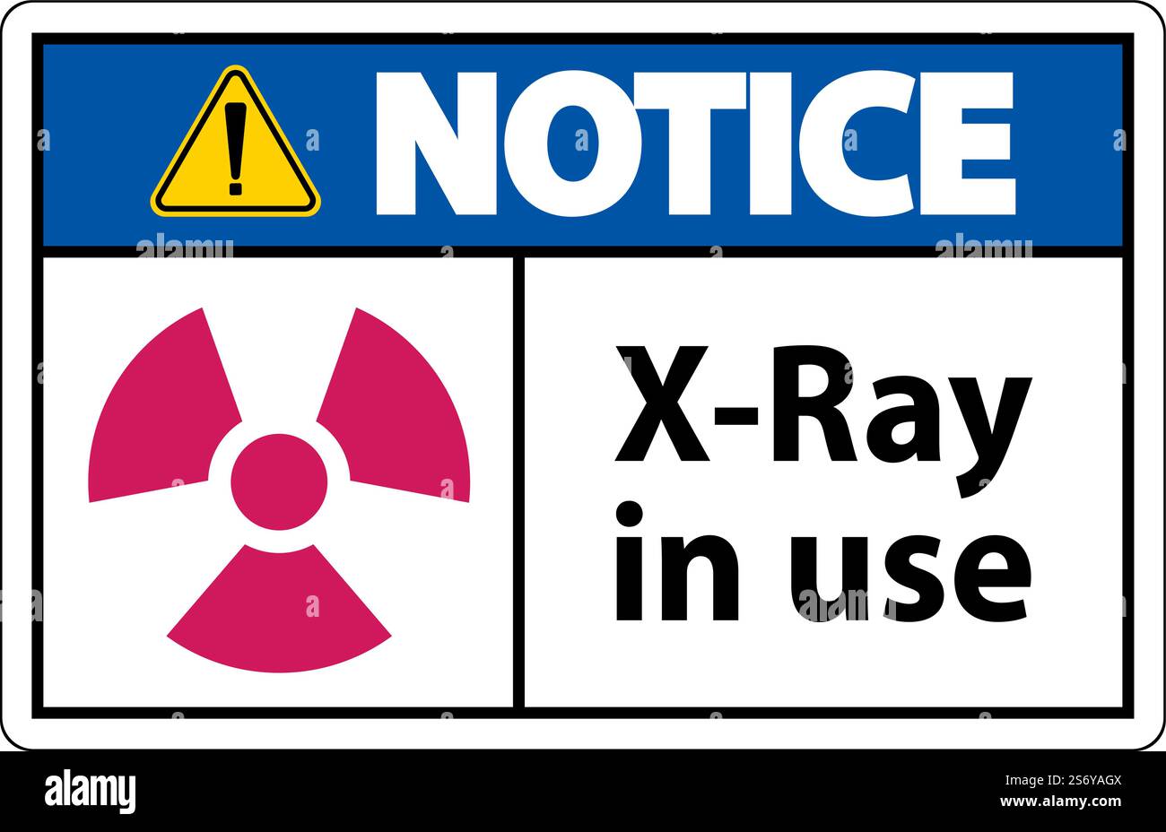 Notice Sign x-ray in use On White Background Stock Vector Image & Art ...