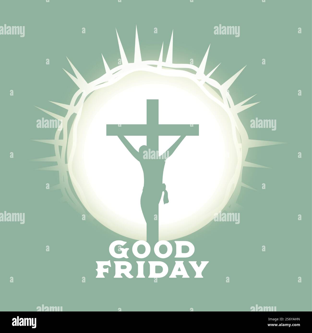 good friday poster with jesus crucifixion and crown of thorns Stock ...