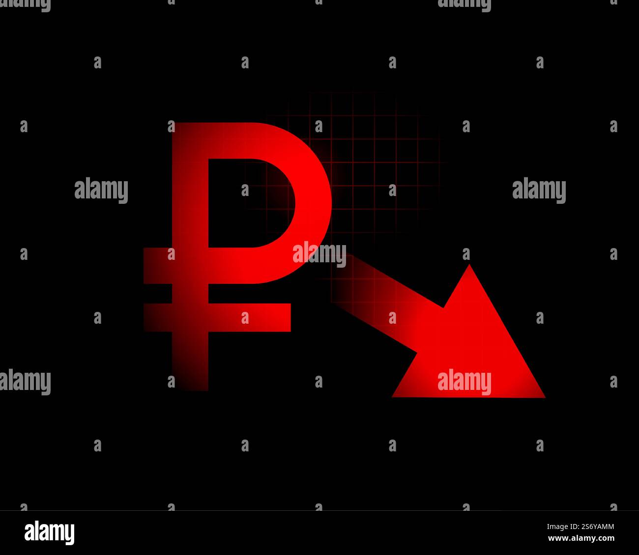 weak ruble performance with dowfall arrow Stock Vector Image & Art - Alamy