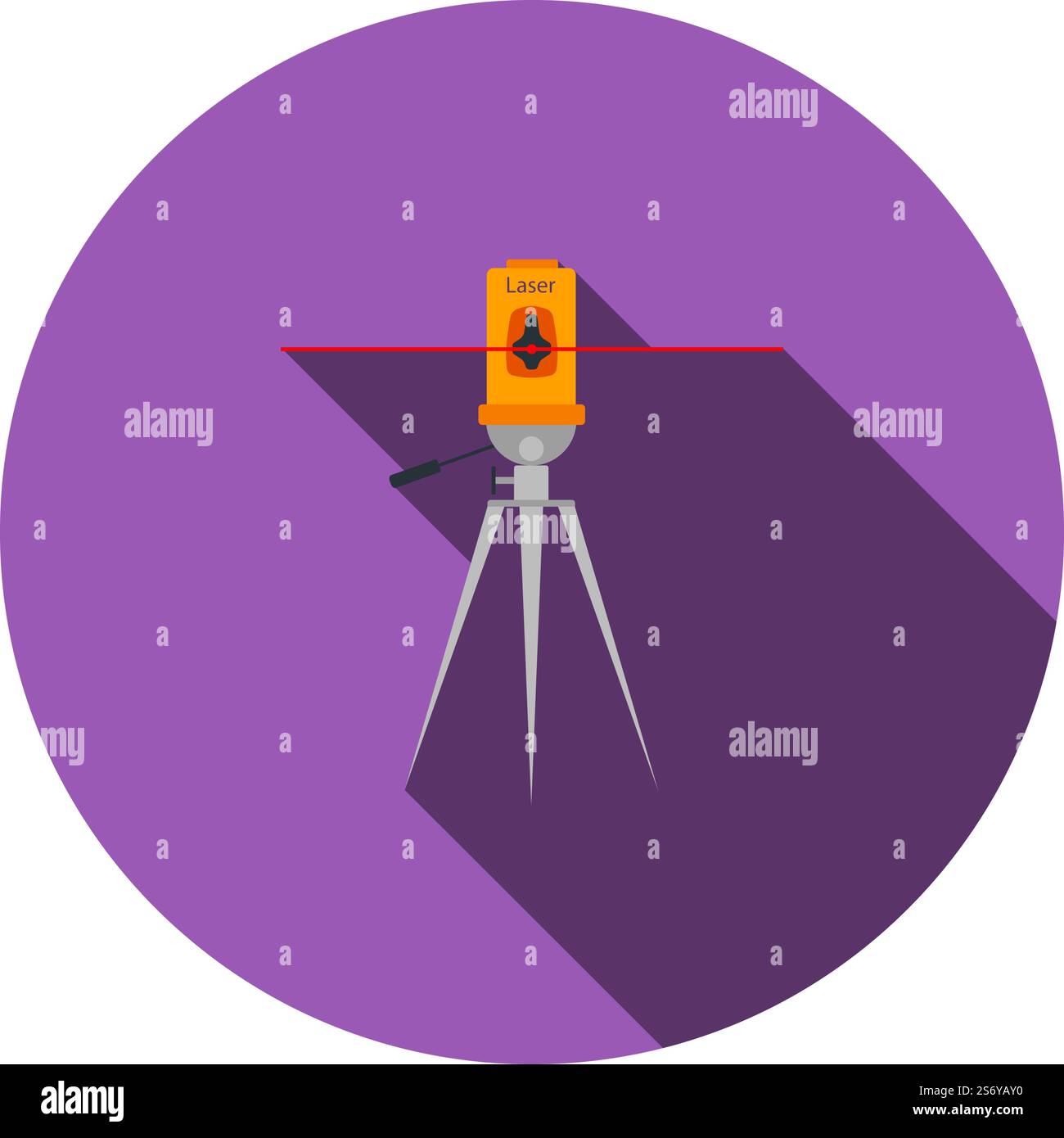 Laser level tool icon. Flat color design. Vector illustration Stock ...