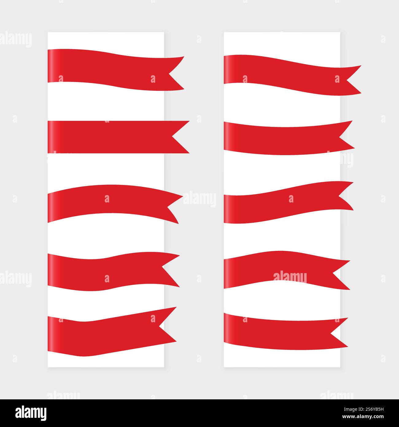 red ribbon flags set of ten Stock Vector Image & Art - Alamy