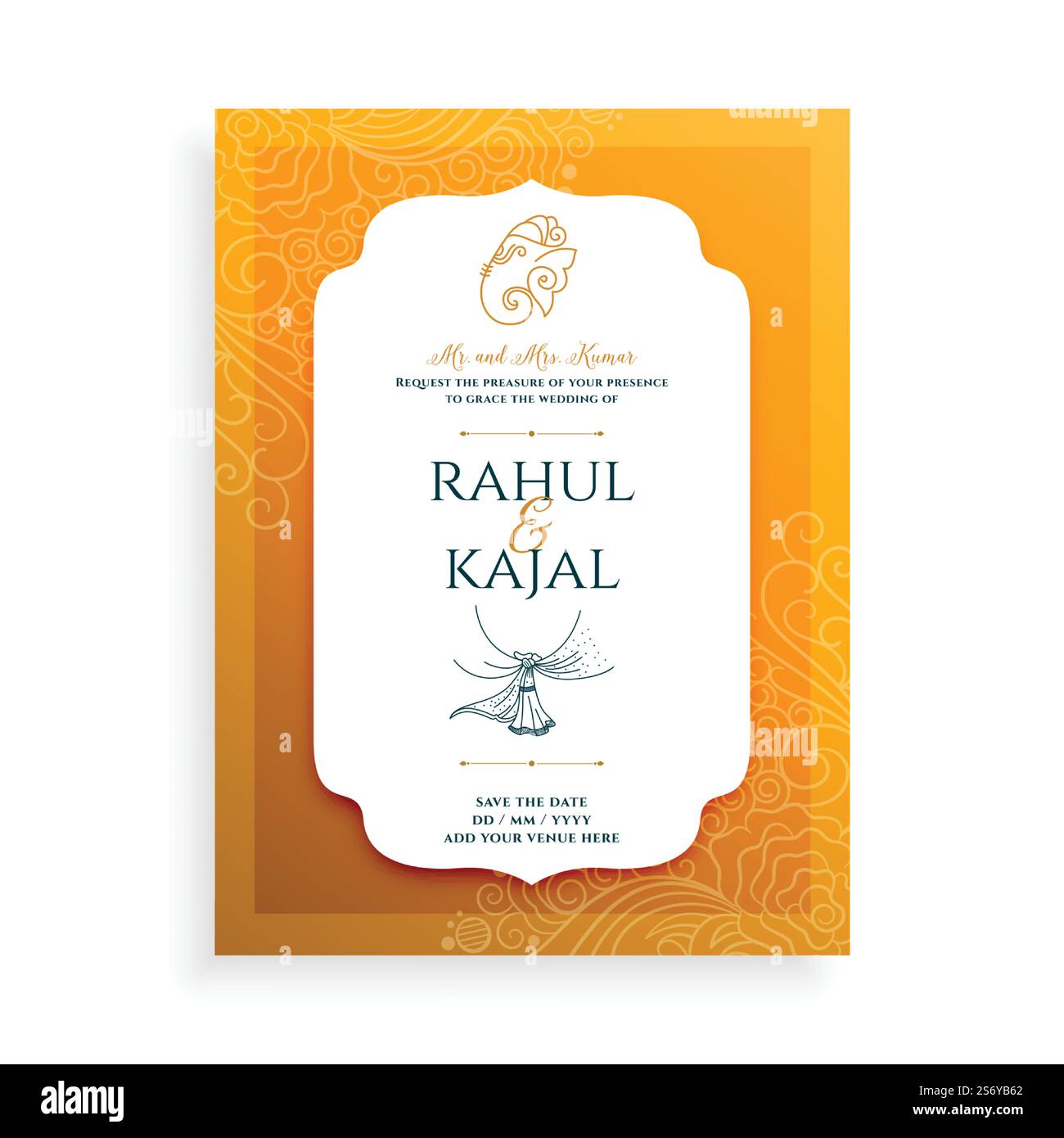 indian wedding card invitation template Stock Vector Image & Art - Alamy