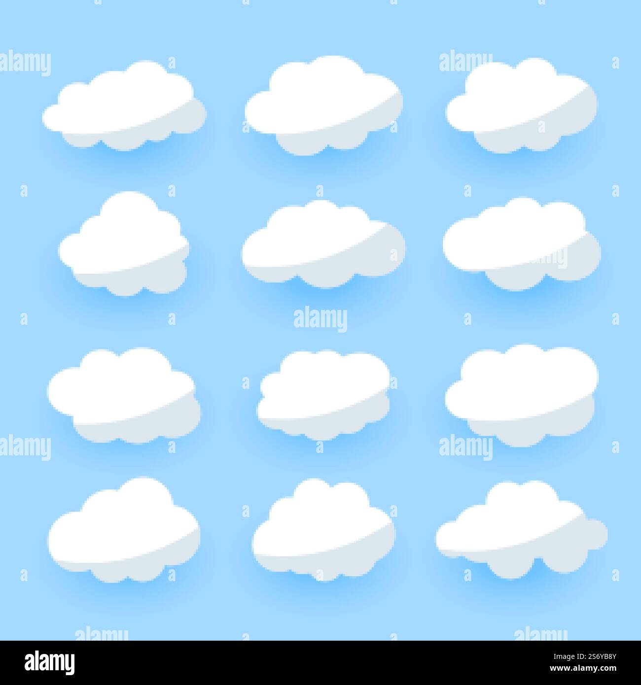 cartoon clouds collection of twelve Stock Vector Image & Art - Alamy