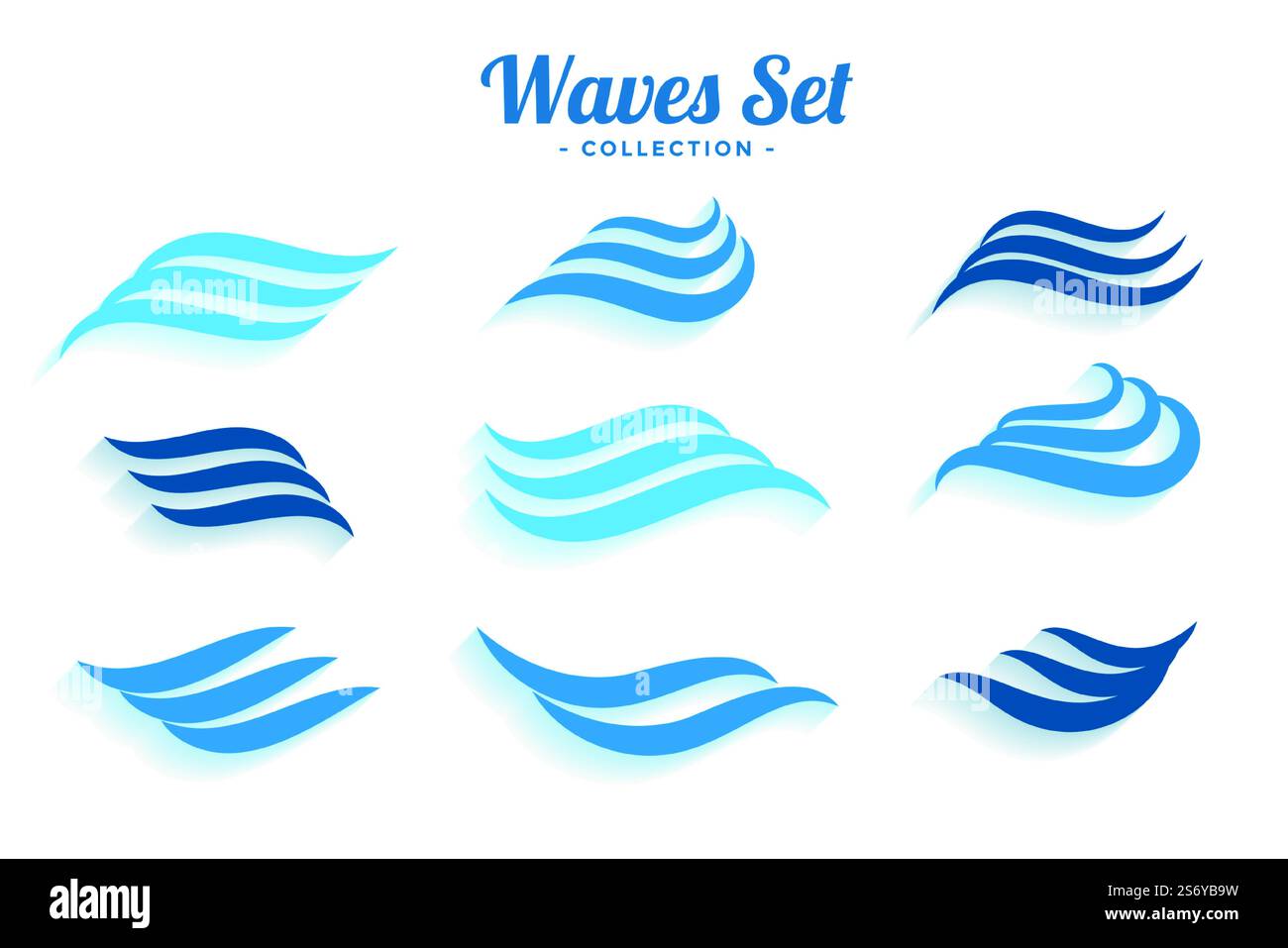set of waves logo styles with shadow Stock Vector Image & Art - Alamy