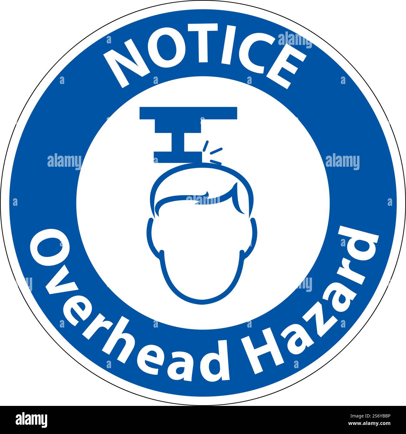 Notice Overhead Hazard Sign On White Background Stock Vector Image ...