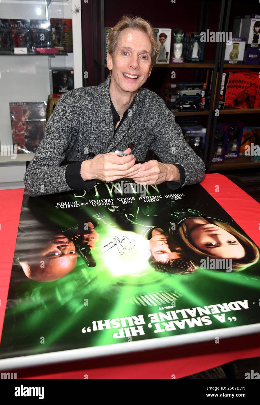 Burbank, United States. 11th Jan, 2025. Actor Doug Jones signs a poster ...