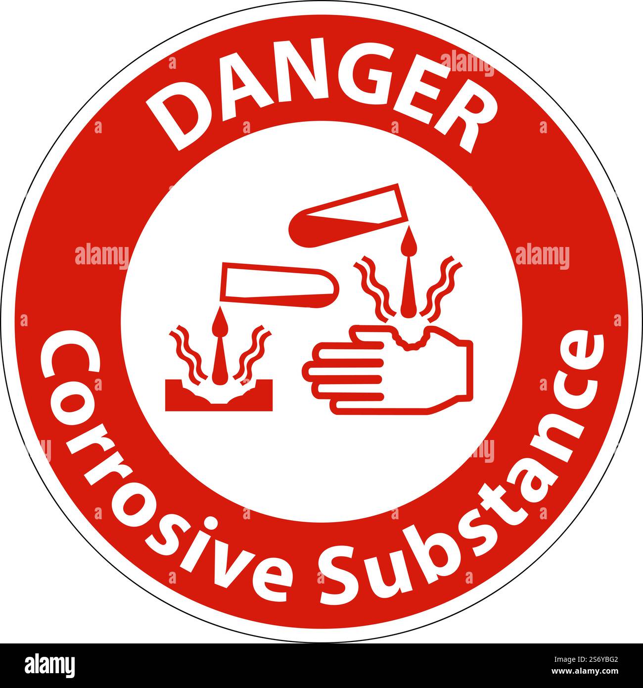 Danger Sign Corrosive Substance On White Background Stock Vector Image ...