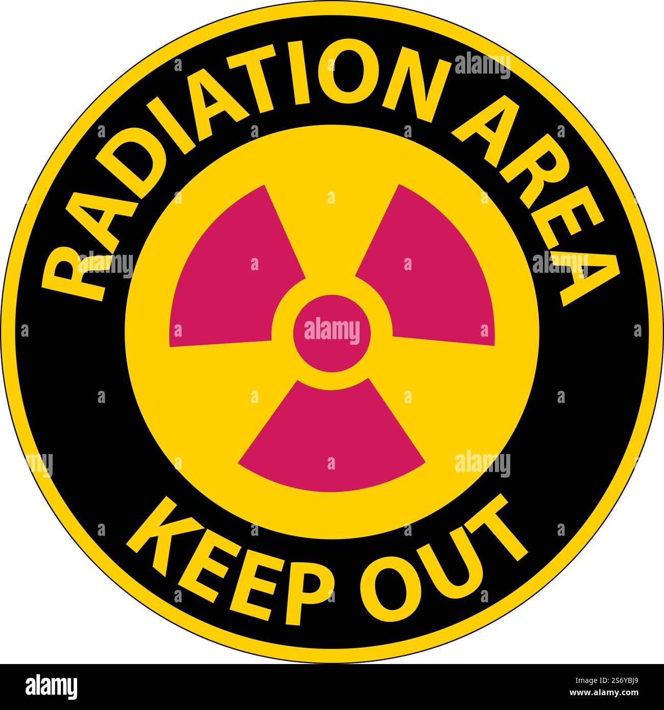 Caution Radiation Area Keep Out Sign On White Background Stock Vector ...