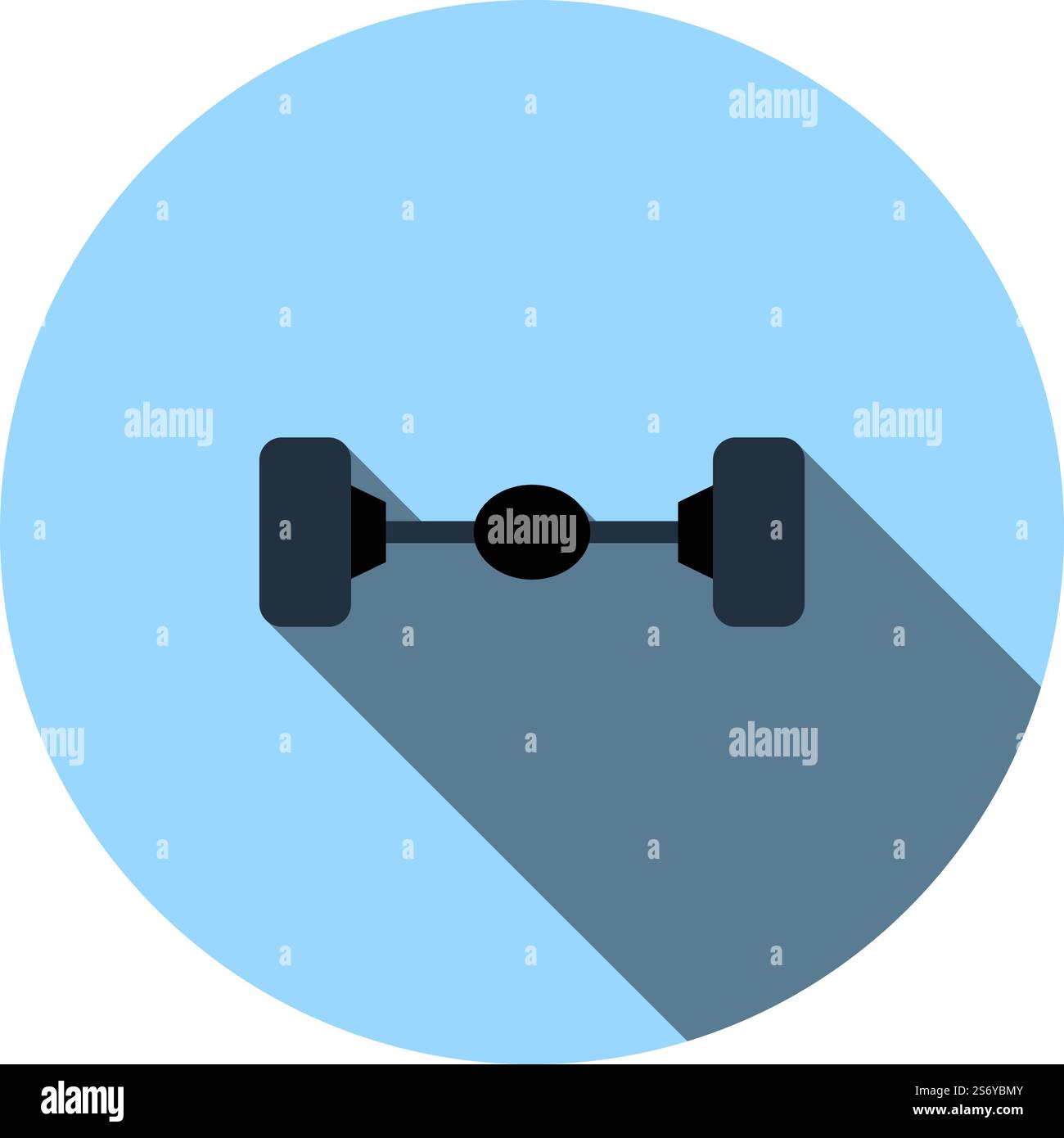 Car Rear Axle Icon. Flat Circle Stencil Design With Long Shadow. Vector ...
