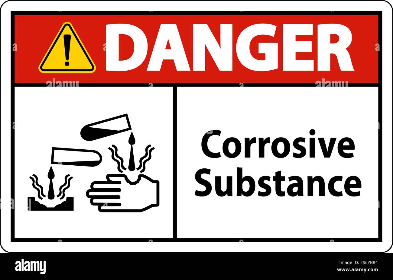Danger Sign Corrosive Substance On White Background Stock Vector Image ...