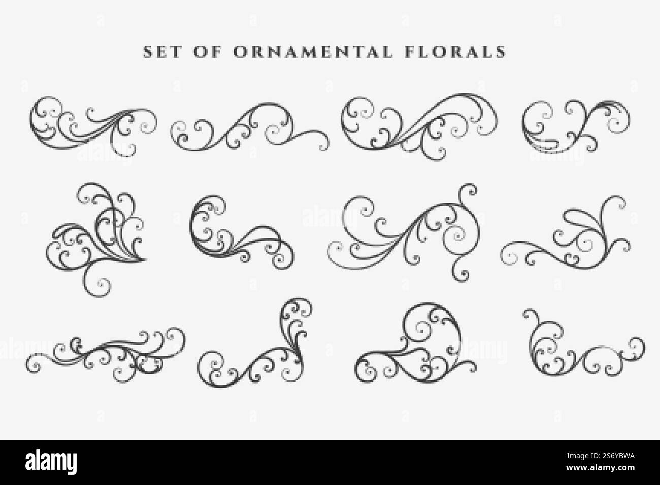 decorative floral swirl ornaments elements set Stock Vector Image & Art ...