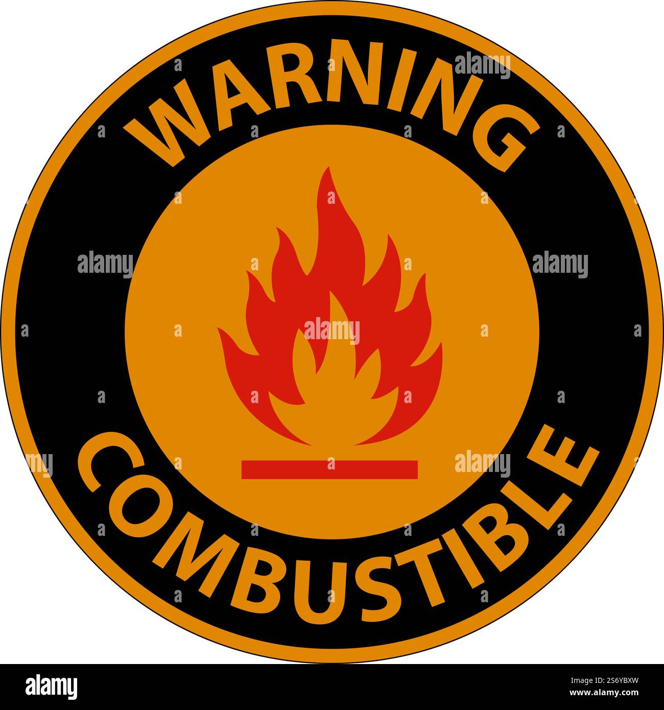 Warning Sign Combustible On White Background Stock Vector Image & Art ...