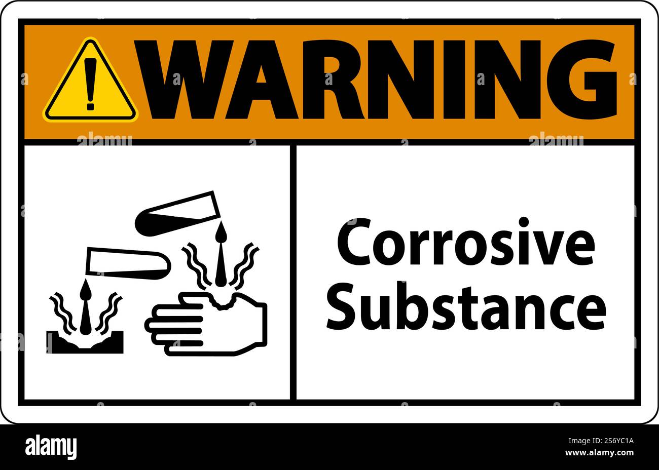 Warning Sign Corrosive Substance On White Background Stock Vector Image ...