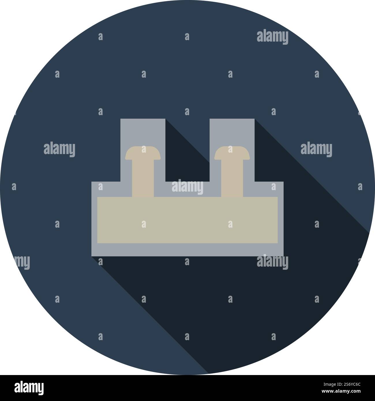 Electrical Connection Terminal Icon. Flat Circle Stencil Design With ...