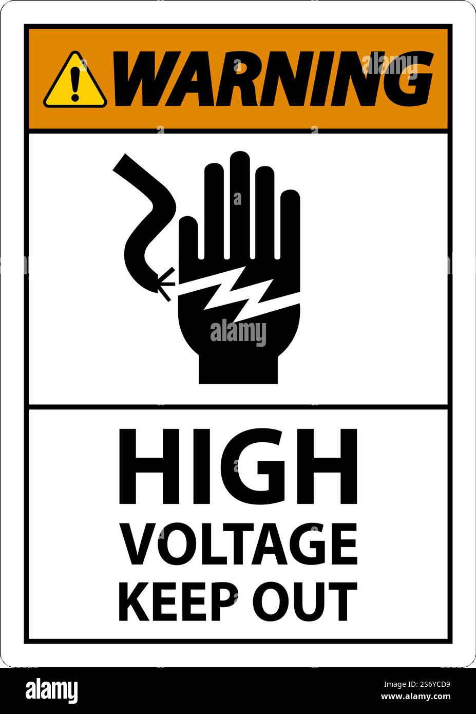 Warning High Voltage Keep Out Sign On White Background Stock Vector ...
