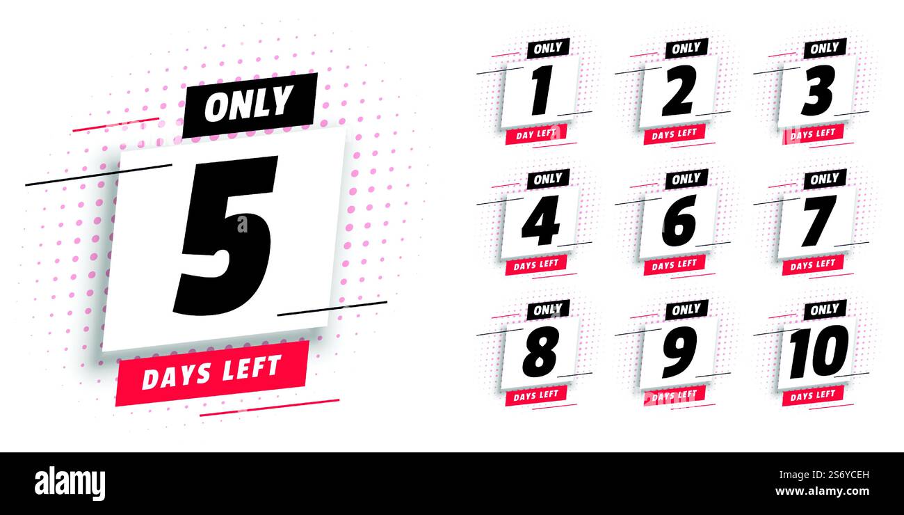 promotional number of days left banner design Stock Vector Image & Art ...