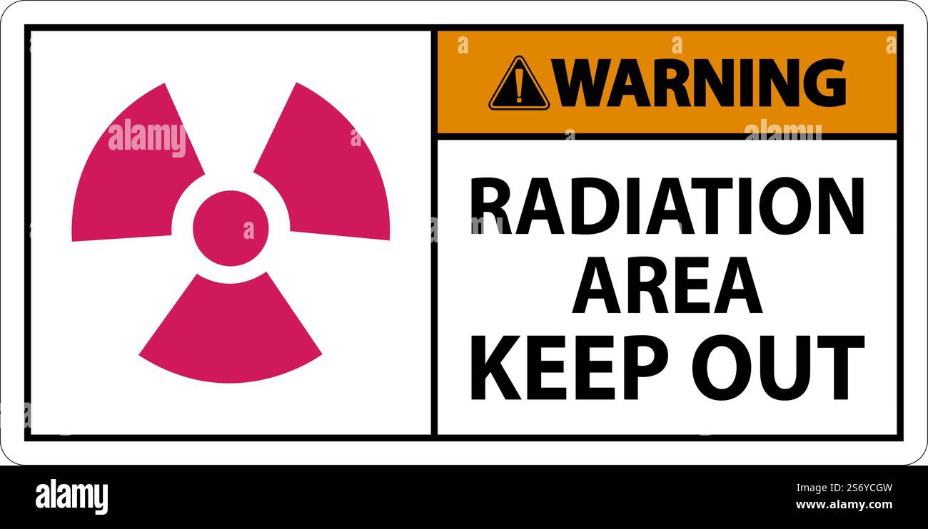Warning Radiation Area Keep Out Sign On White Background Stock Vector ...