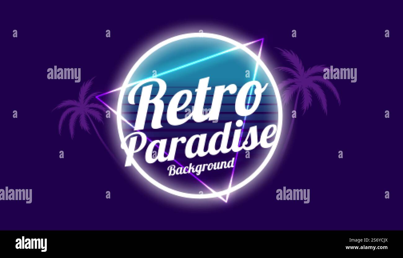 retro paradise 80s style background design Stock Vector Image & Art - Alamy