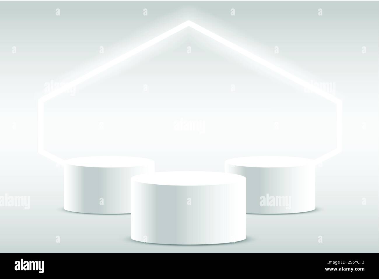 3d podium platforms for product display with neon lights Stock Vector ...