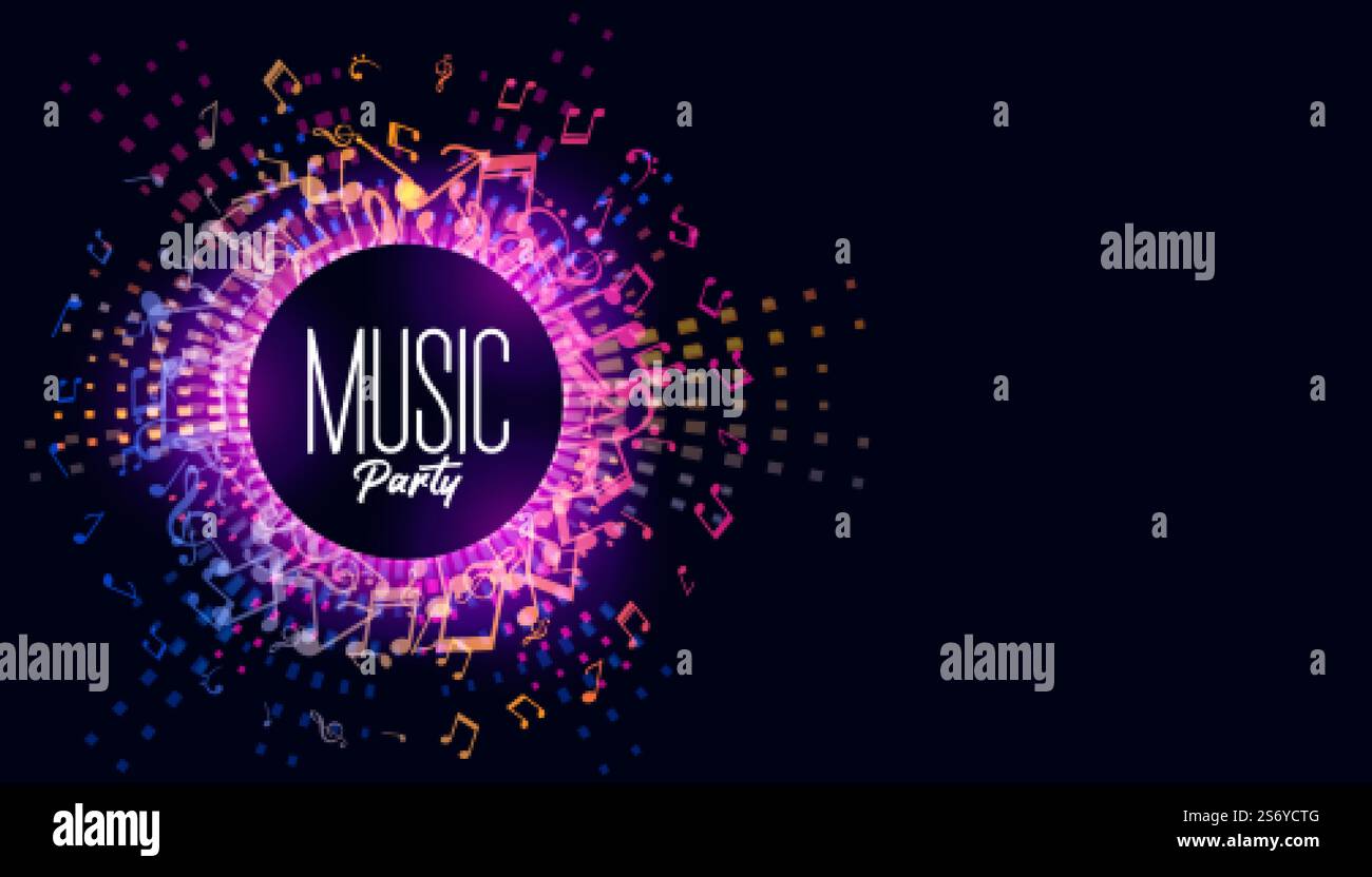 music festival background with sound notes Stock Vector Image & Art - Alamy