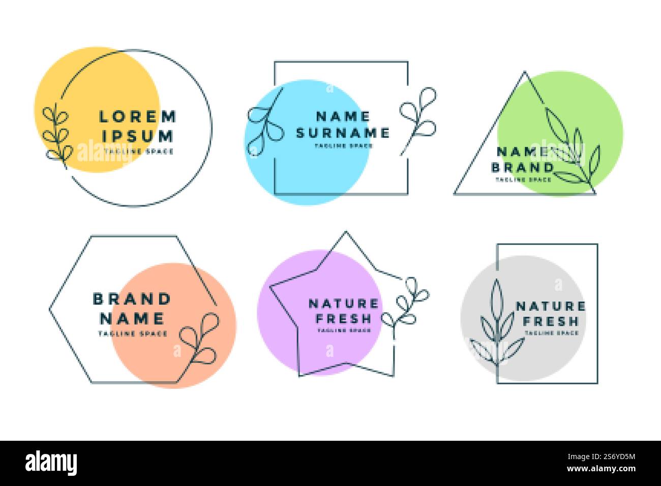 minimalist logos or monograms set of six Stock Vector Image & Art - Alamy